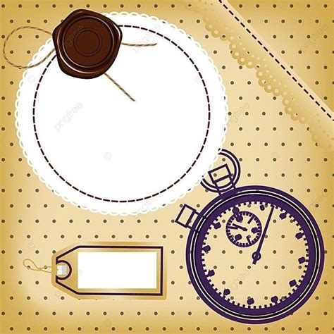 Gradient Mesh Scrapbook Card Featuring Price Tag And Stopwatch Design Vector Scrapbook Design