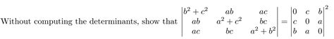 Solved Without Computing The Determinants Show That