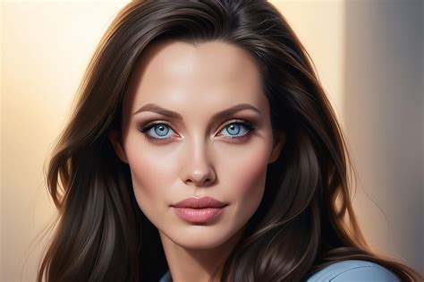 Portrait Of Beautiful Girl Angelina Jolie Premium Ai Generated Image