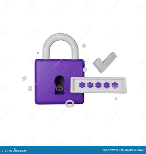 3d Lock Secure Icon Password Authentication Render Concept Secret
