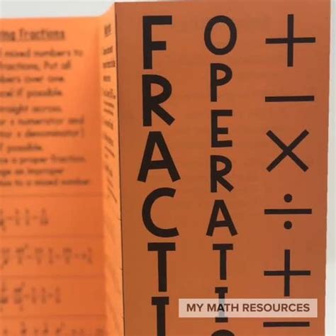 fraction operations foldable interactive math notebook insert by amy