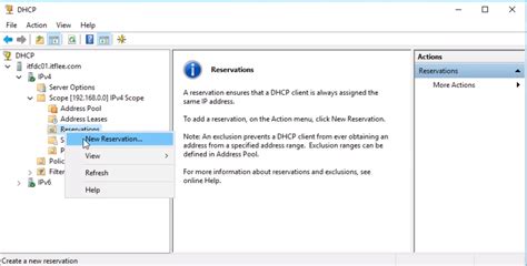 Configure DHCP Reservations Lesson Server Academy