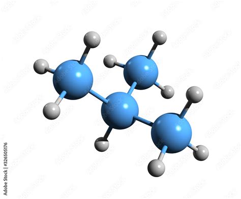 Poster 3d Image Of Isobutane Skeletal Formula Molecular Chemical Structure Of Methylp Wall