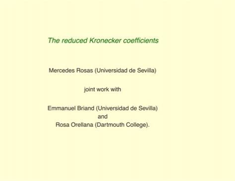 The Reduced Kronecker Coefficients