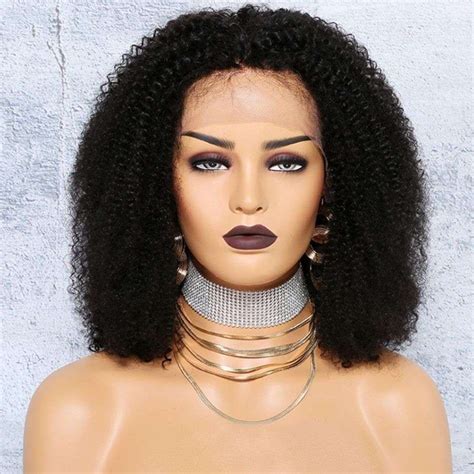 Tayja Gorgeous Lace Front Kinky Curly Bob Wig 180 Density Virgin Human