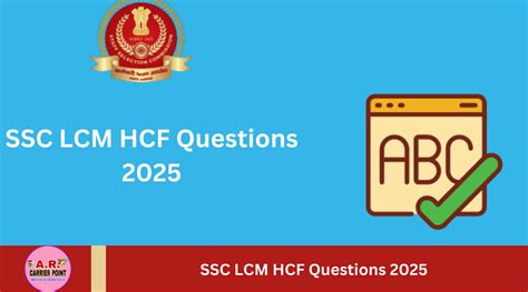 SSC LCM HCF Questions AR Carrier Point