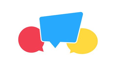 트렌디 한 스타일 음성 기호 간단한 평면 및 컬러 벡터 일러스트 레이 션 Eps 10에서 다른 모양의 아이콘에 메시지 상자 3가지 개체에 대한 스톡 벡터 아트 및 기타