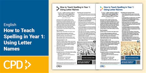 How To Teach Spelling In Year 1 Using Letter Names Twinkl