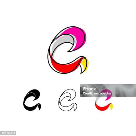 다채로운 곡선 문자 G 필기 스크립트 알파벳 필기체 서체 흰색 배경에 고립된 벡터 손으로 그린 서체 개념에 대한 스톡 벡터 아트 및 기타 이미지 Istock