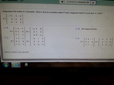 Solved Of Complete Diagonalize The Matrix A If Chegg