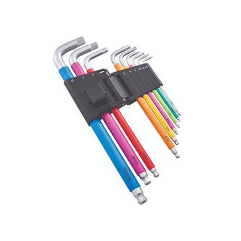 Pc Building Supplies Faithfull 9 Piece Colour Coded Hex Key Set
