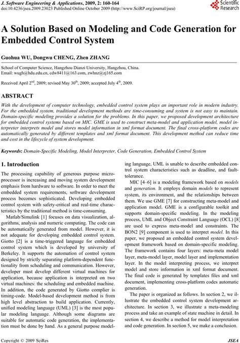 A Solution Based On Modeling And Code Generation For Embedded Control