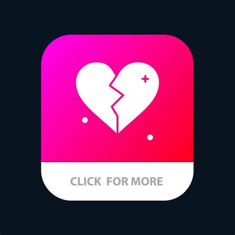 Broken Love Heart Wedding Mobile App Button Android And Ios Glyph