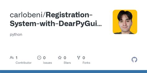 Github Carlobeni Registration System With Dearpygui In Python Python