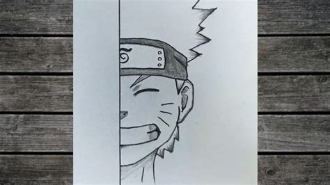 رسم انمي سهل تعلم رسم نصف وجه ناروتو خطوة بخطوة بالرصاص Youtube