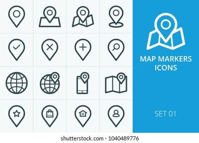 Map Markers Icons Set Collection Pin Stock Vector Royalty Free