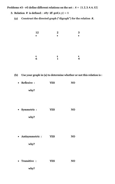 Solved Problems 3 ﻿5 ﻿define Different Relations On The