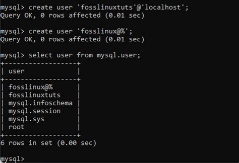 Gestión de usuarios MySQL FOSS Linux Aprender Linux