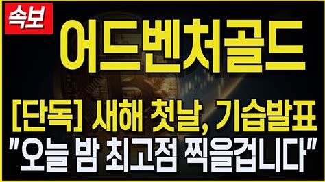 어드벤처골드 코인전망 긴급속보 새해 첫날 기습발표 오늘 밤 최고점 찍을겁니다 어드벤처골드호재 어드벤처골드