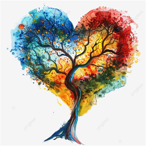 추상적인 나무를 이용한 하트 모양의 예술 하트 모양의 예술 꽃들 나뭇잎 Png 일러스트 및 이미지 에 대한 무료 다운로드 Pngtree