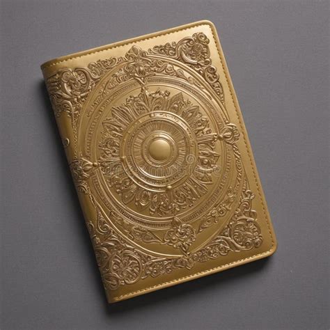 Chic Black Passport Holder With Elegant Golden Border Stock Illustration Illustration Of