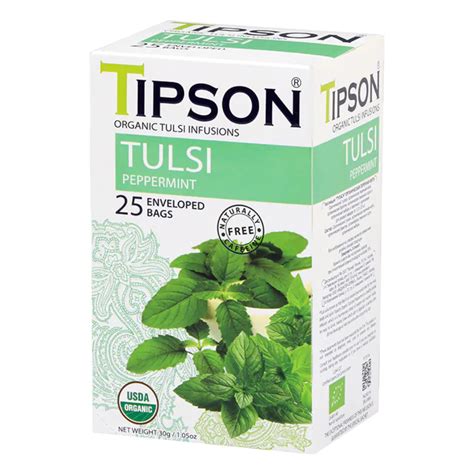 Buy Tipson Organic Tulsi With Peppermint 25 Enveloped Tea Bags London Grocery