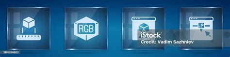 아이소메트릭 큐브 Rgb 및 Cmyk 색상 혼합 3d 프린터 및 설정을 설정합니다 정사각형 유리 패널 벡터 3차원 형태에 대한 스톡 벡터 아트 및 기타 이미지 Istock