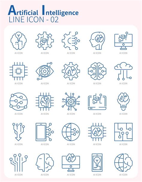 미래 산업 인공 지능 로봇 아이콘 프리미엄 벡터