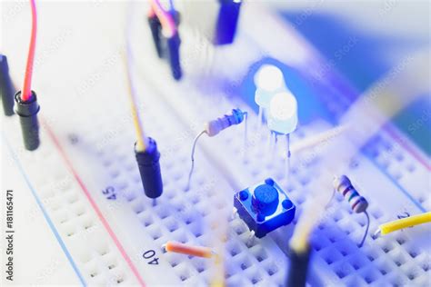 Details Of Breadboard For Modern Robotics Microcontroller Components Stock Photo Adobe Stock