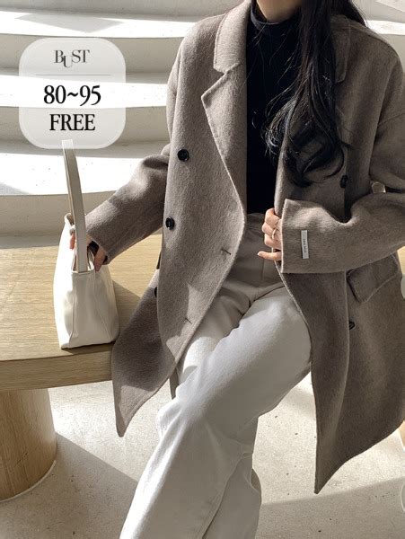 코지 하프 더블 코트울100핸드메이드오버핏