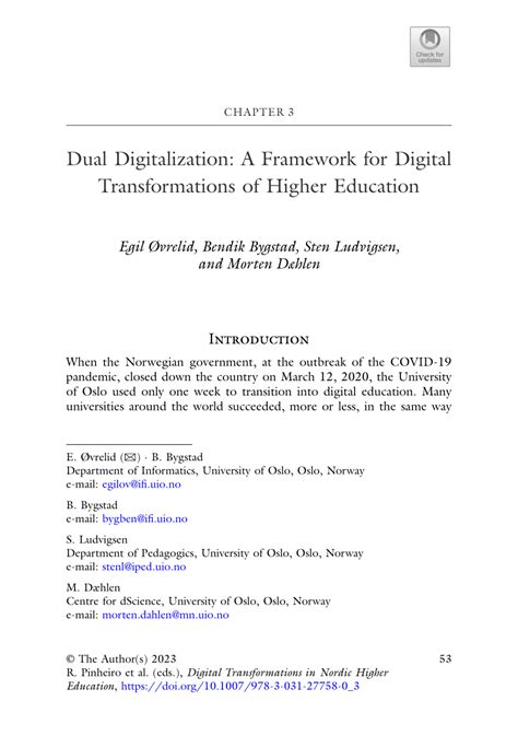 Pdf Dual Digitalization A Framework For Digital Transformations Of