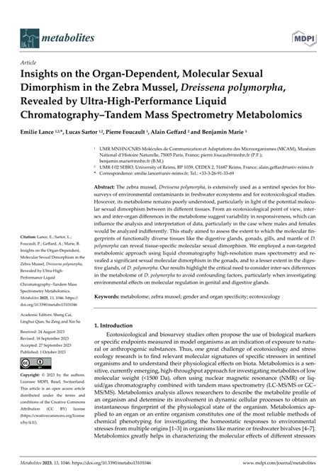 Pdf Insights On The Organ Dependent Molecular Sexual Dimorphism In