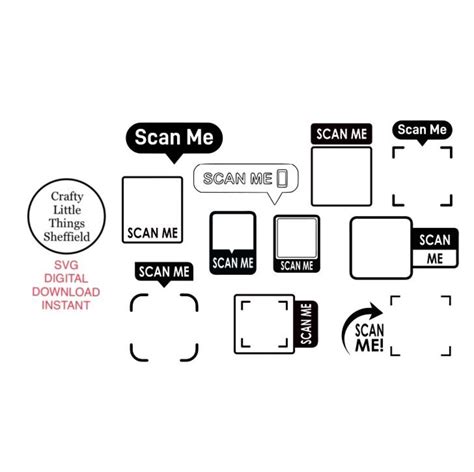 Scan Me Svg Bundle Frame Qr Code Svg Cricut Icon Cut Files Border Qr