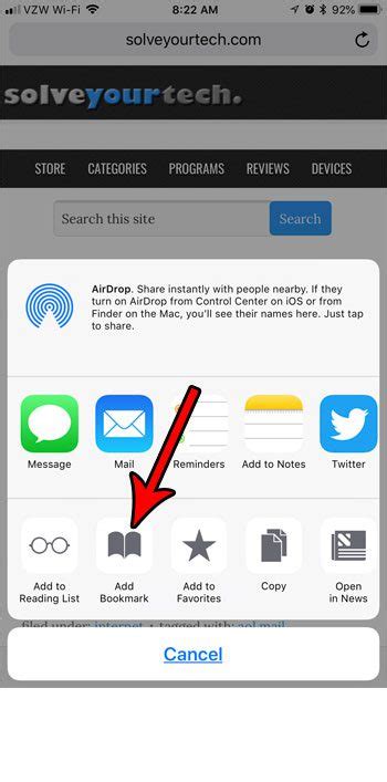 How To Bookmark On Iphone 11 To Save Websites To A Browser Solve Your Tech