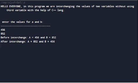 C Program To Interchange The Values Of Two Variables Without Using Third Variable