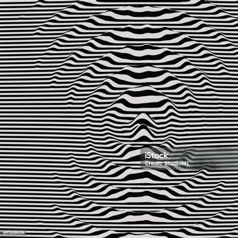 파형 배경입니다 동적 시각적 효과입니다 표면 왜곡입니다 착시와 패턴입니다 벡터입니다 흑인과 백인 소리 파도입니다 추상적인에 대한