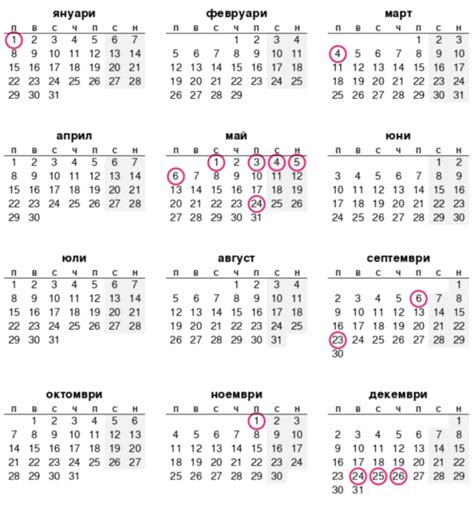 Официални почивни дни ваканции и празници през 2024 г