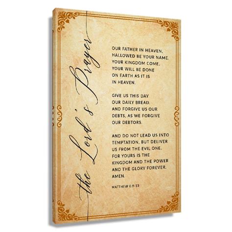 Bible Verse Wall Art The Lords Prayer Poster Matthew 6 9 13 Posters