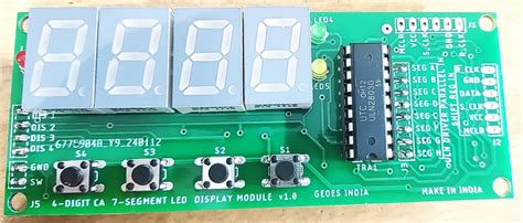 Pcb Printed Circuit Board Module Boards 4 Digit 7 Segment Led Display Common Anode Ca