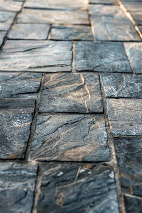 Bluestone Pavers In Running Bond Pattern Premium Ai Generated Image
