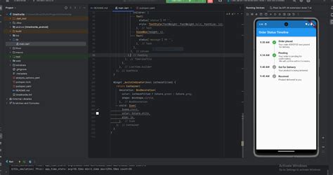Flutter Order Tracking Screen Timeline Line Widget