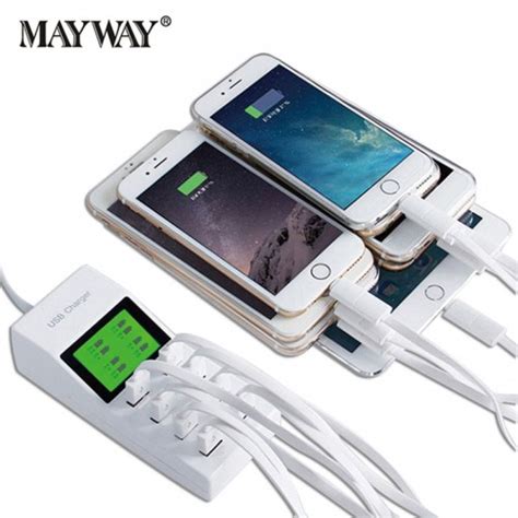 Power Adapter Plug Socket Fast Charging USB Ports Display Travel