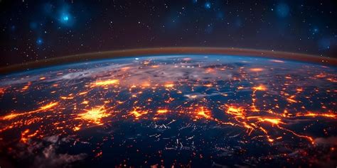 Premium Photo Global Network Nodes Connected Around Earth For