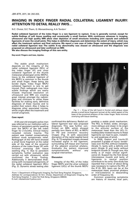 PDF Imaging In Index Finger Radial Collateral Ligament Injury Attention To Detail Really Pay