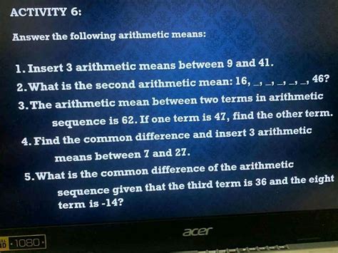 1 Insert 3 Arithmetic Means Between 9 And StudyX
