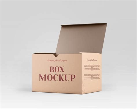 Free Open Paper Box Mockup Psd Psfreebies