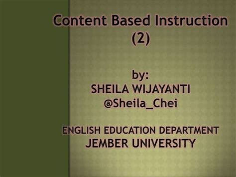 Content Based Instruction Cbi Ppt