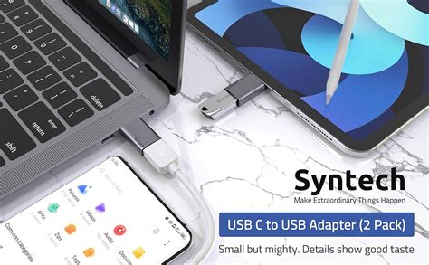 Amazon Com Syntech USB C To USB Adapter 2 Pack Fit Side By Side Type C Male To USB C 3 0 Female