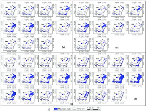 Dongting Lake Monthly Surface Water In A 2006 B 2011 C 2010 And Download Scientific