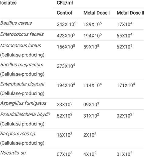 Cfu Calculation Of Each Isolate Download Scientific Diagram